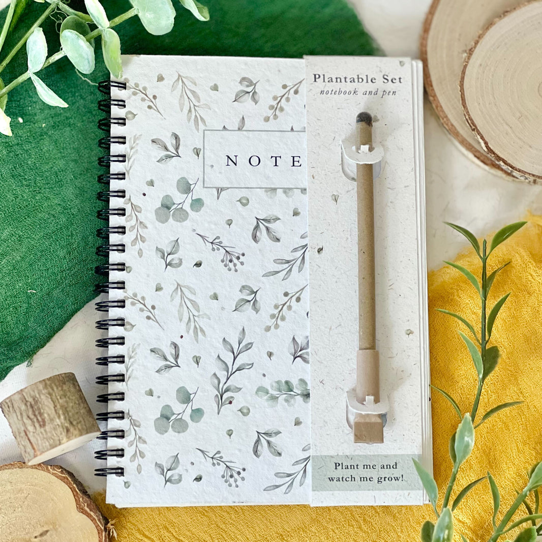 Eco-friendly Notebooks - Plantable Notebook & Pen Set Green Gifting ...